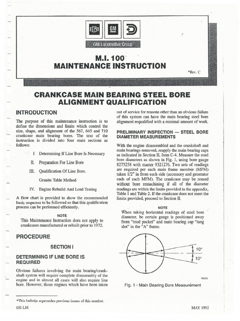EMD M.I. 100 Bore Alignment Qualification | PDF | Nut (Hardware) | Angle