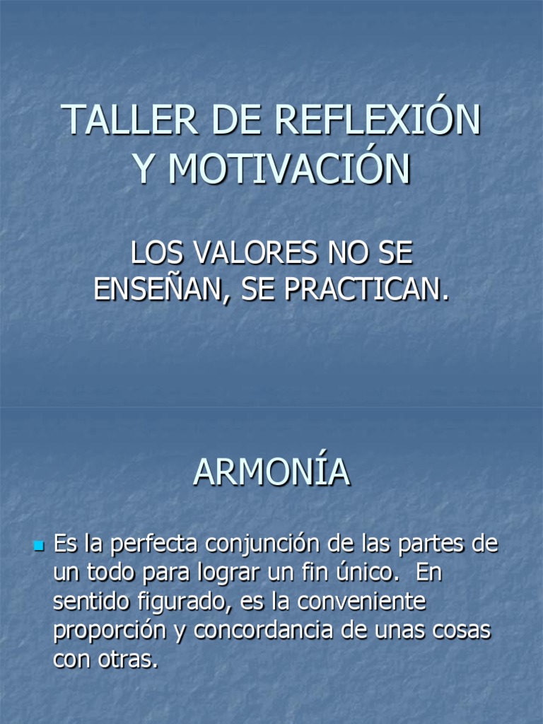Taller de Reflexion y Motivacion Sobre Valores | PDF | Amor | Sicología