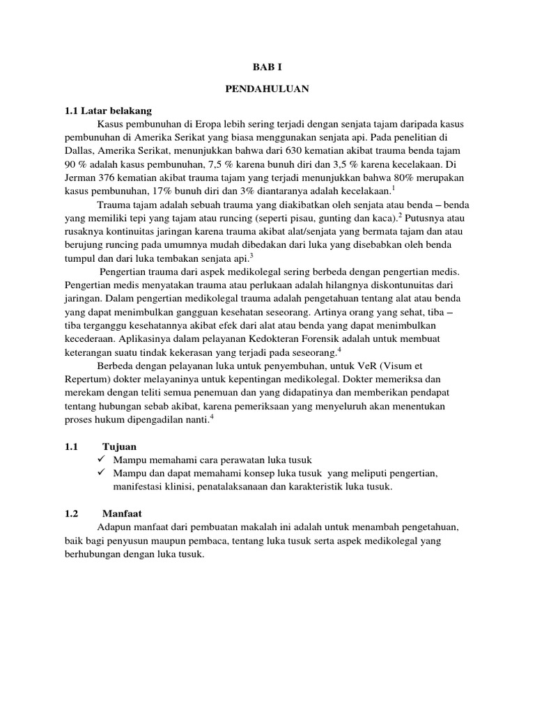 Analisis Luka Tusuk dalam Forensik | PDF
