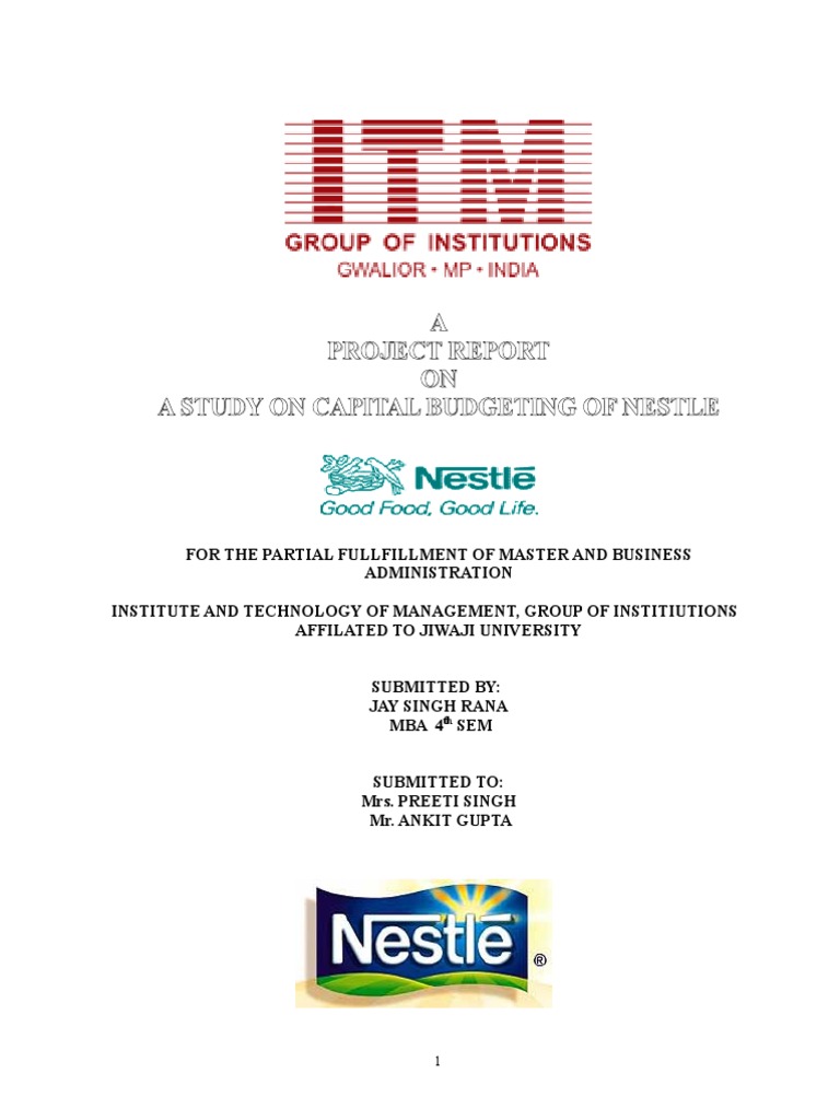Project on Nestle | Nestlé | Marketing