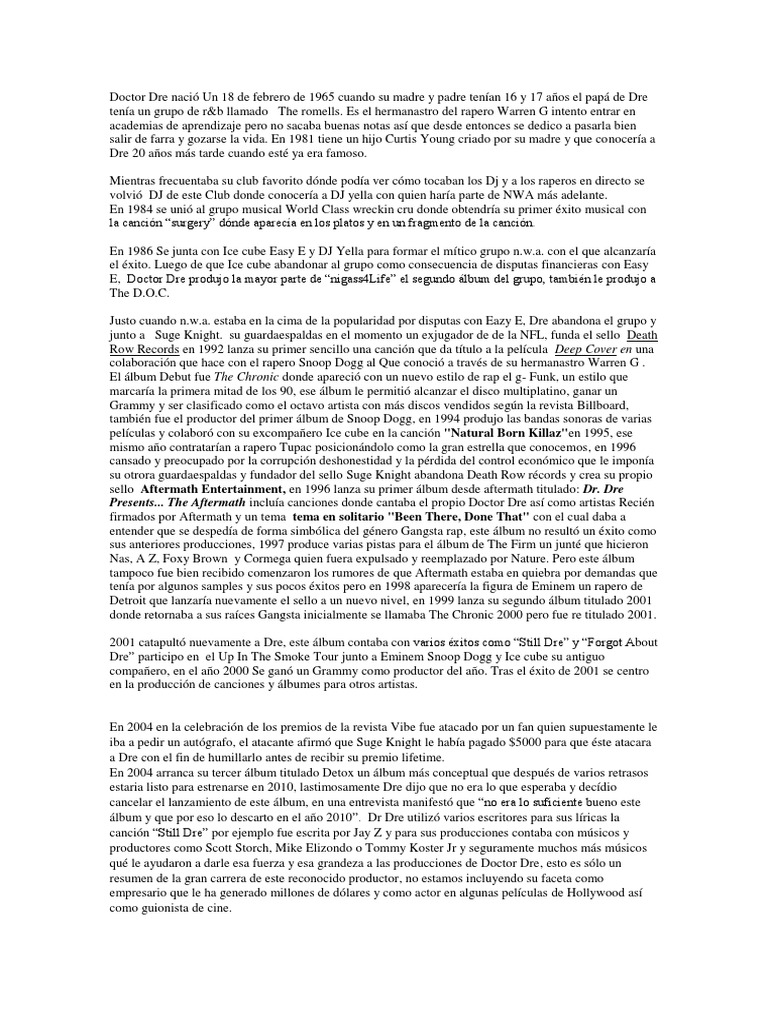 DR Dre | PDF | Músicos | American Music People