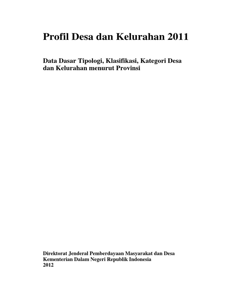 Naskah Buku Profil Desa | PDF