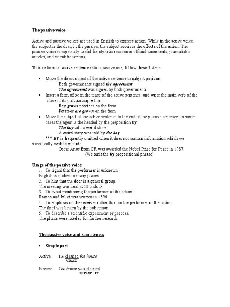 The Passive Voice Explained | PDF | Syntax | Language Mechanics