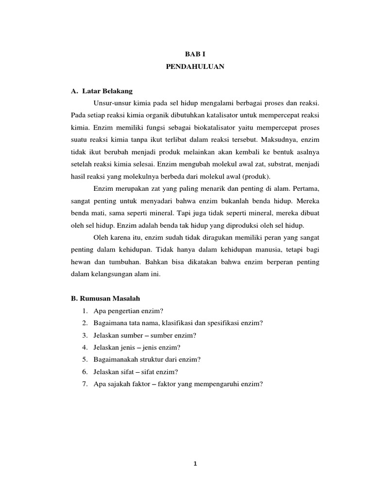 Makalah Enzim | PDF | Kesehatan Holistik