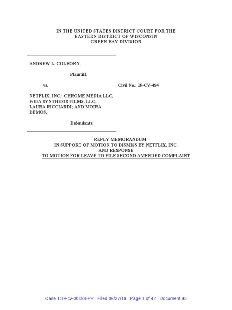 Netflix Reply Brief | PDF