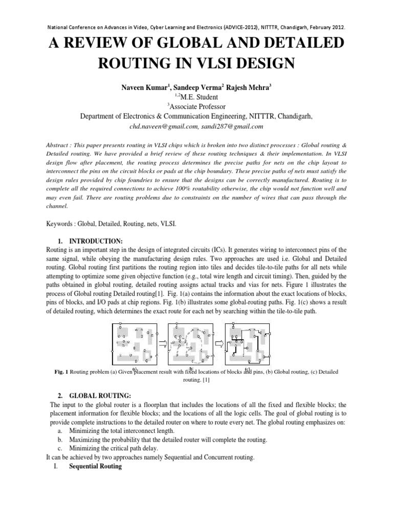 Review of VLSI Global and Detailed Routing | PDF | Routing | Integrated ...