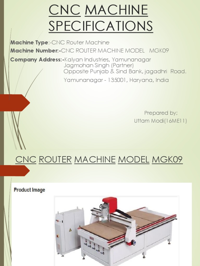CNC Router Machine MGK09 Specifications | PDF | Business