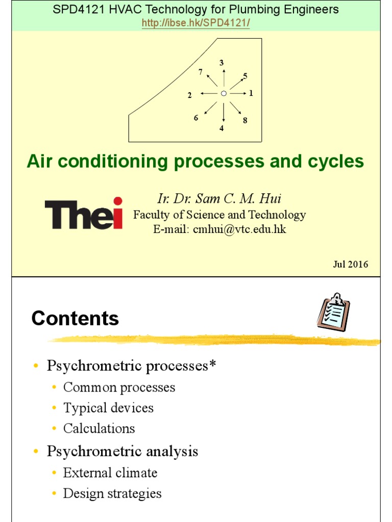 Air Conditioning Processes and Cycles: Ir. Dr. Sam C. M. Hui | PDF ...