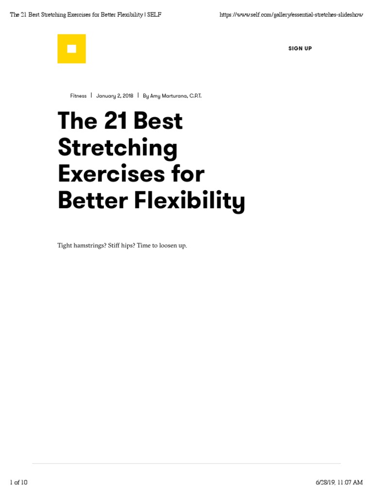 The 21 Best Stretching Exercises For Better Flexibility - SELF | PDF ...