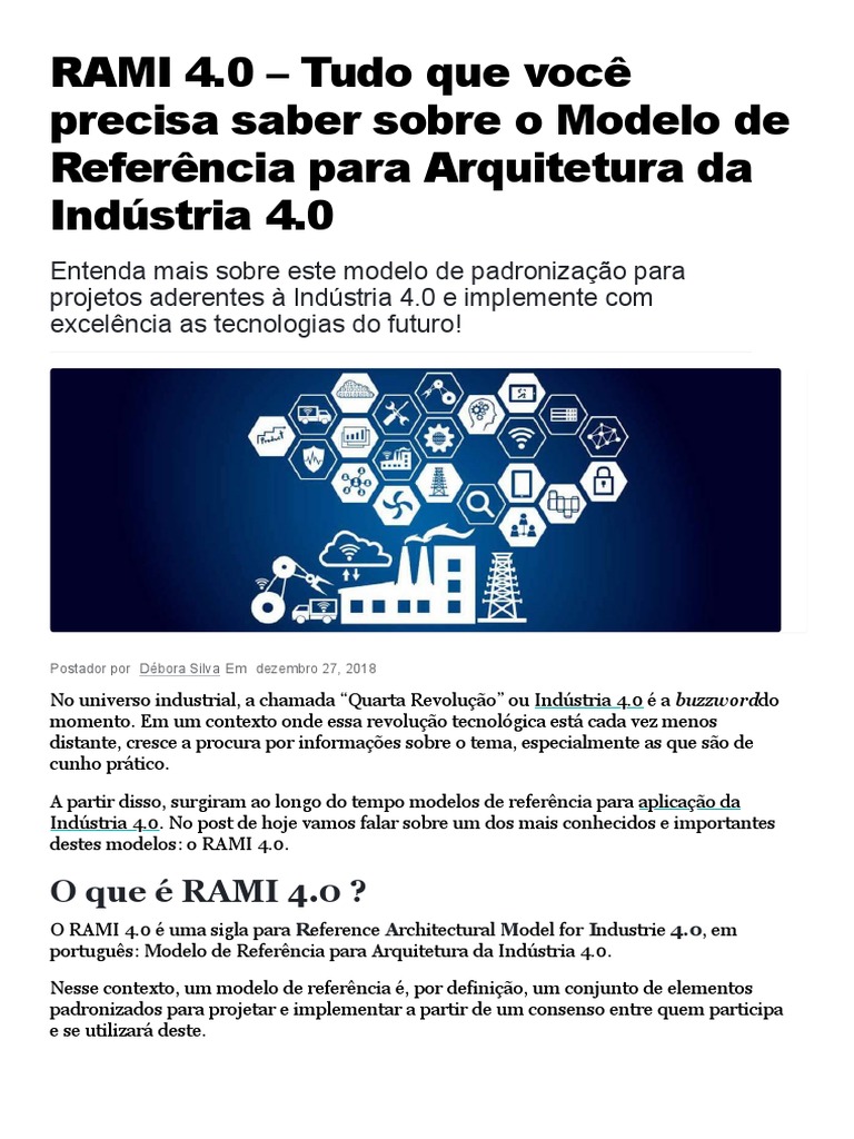 RAMI 4.0 - Modelo de Referência para Arquitetura Da Indústria 4.0 | PDF ...