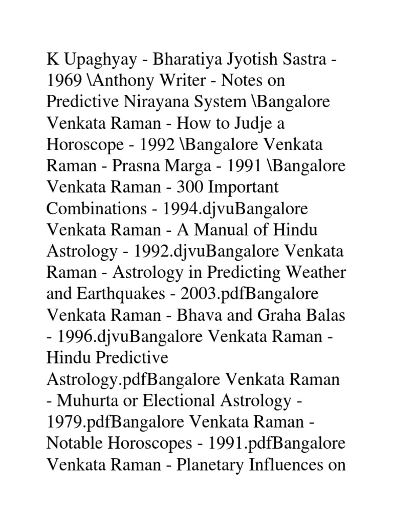 List of Astrology Books | PDF | Hindu Astrology | Astrology