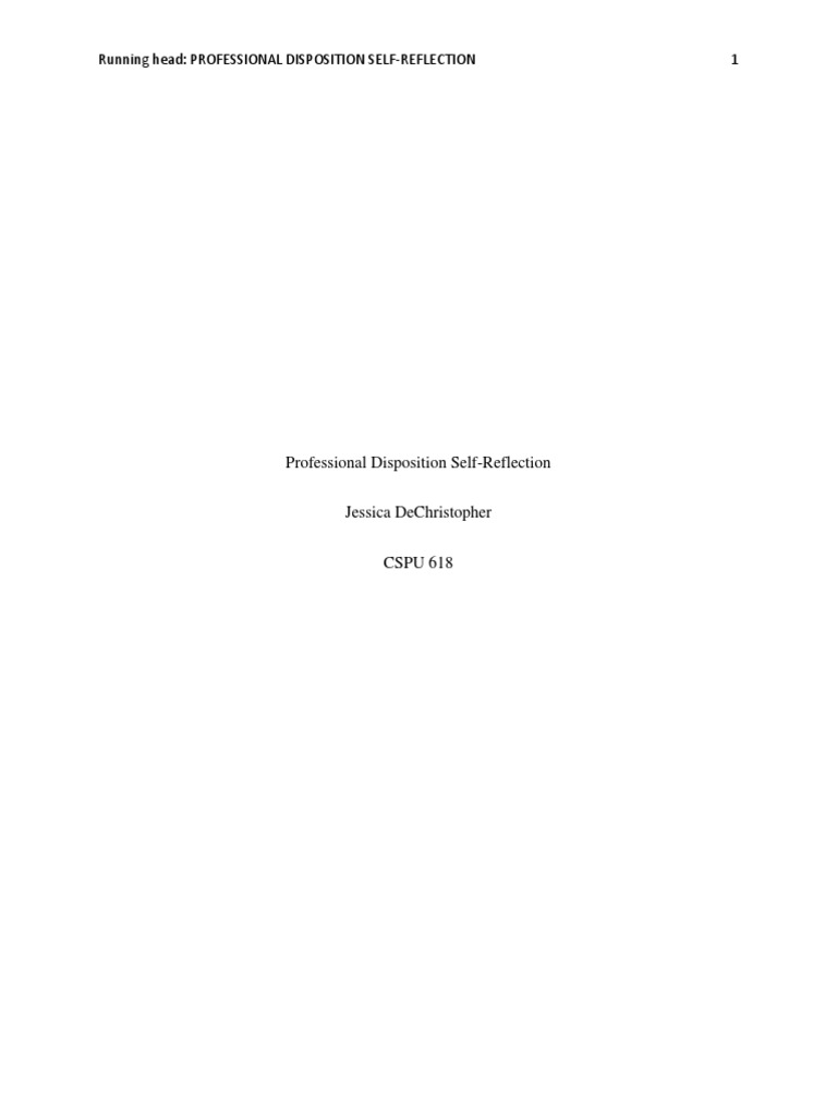 Professional Dispositions Self-Reflection Paper | Download Free PDF ...