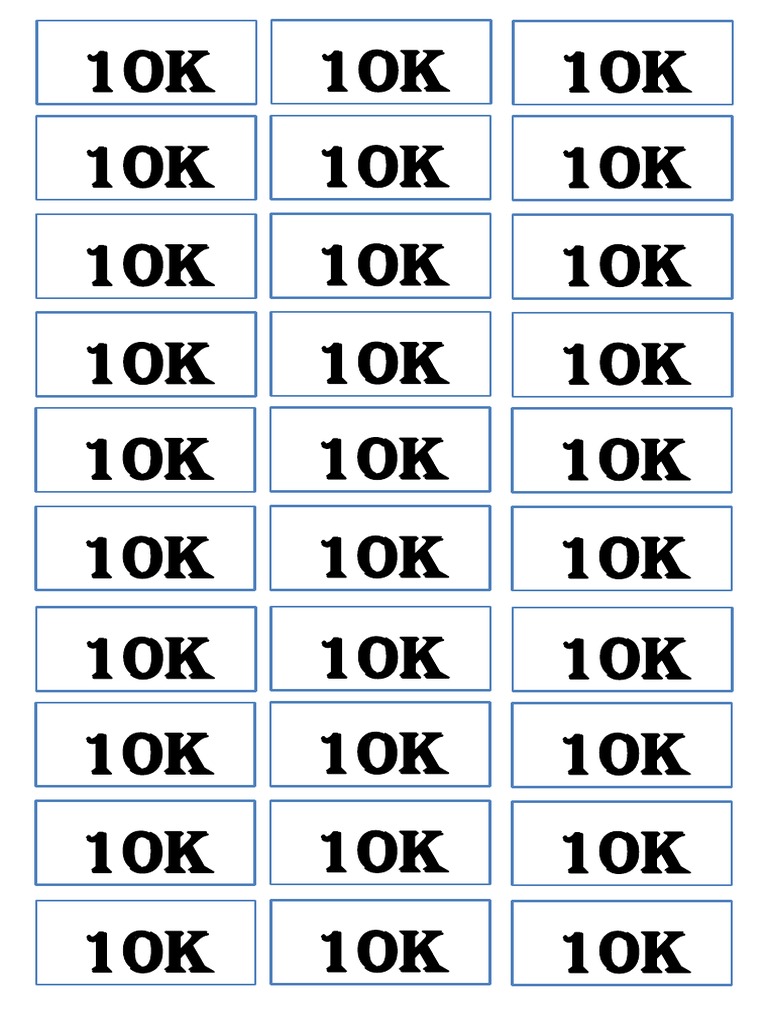 10K numbers grid pattern document | PDF