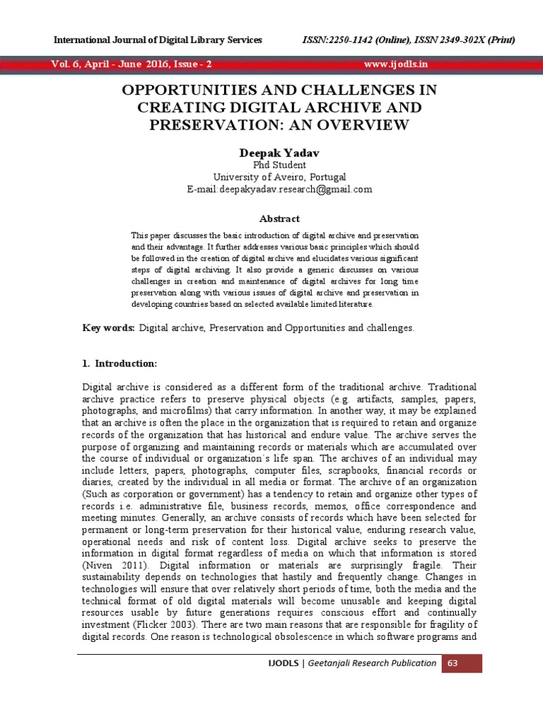 Perception Digital Archieve | PDF | Archive | Metadata