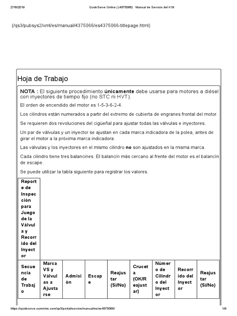 Motor K19 PDF | PDF | Tornillo | Bienes manufacturados