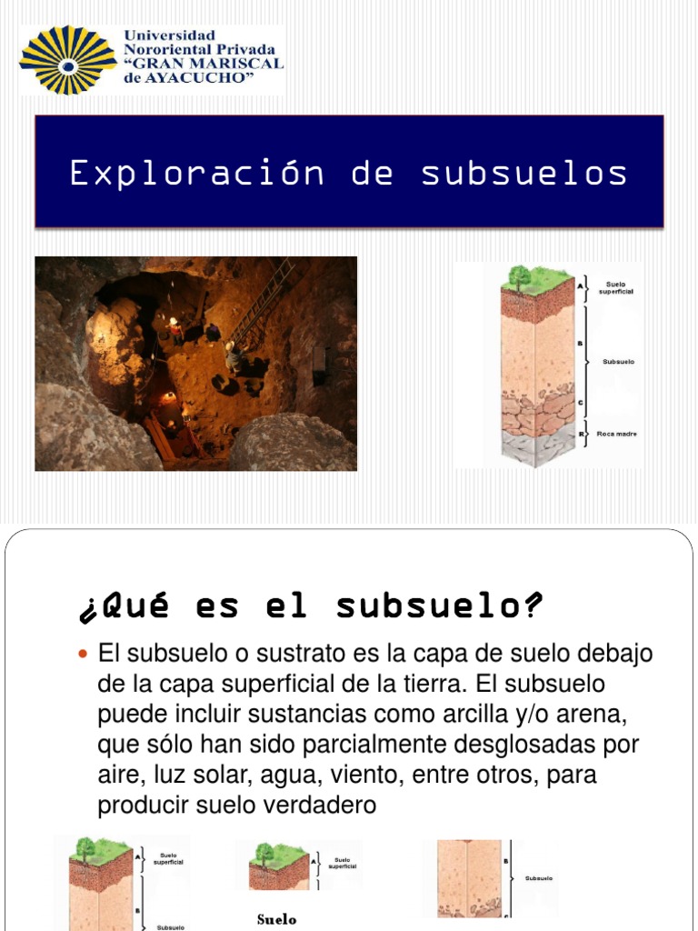 Diapositiva Exploración de Subsuelos | PDF | Olas | Suelo