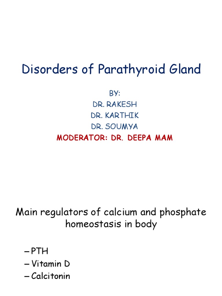 Parathyroid Gland Disorders Explained | PDF | Vitamin D | Medical ...