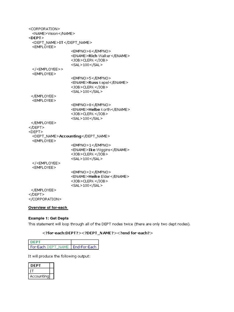 XML Functions for Template | Computer Data | Software