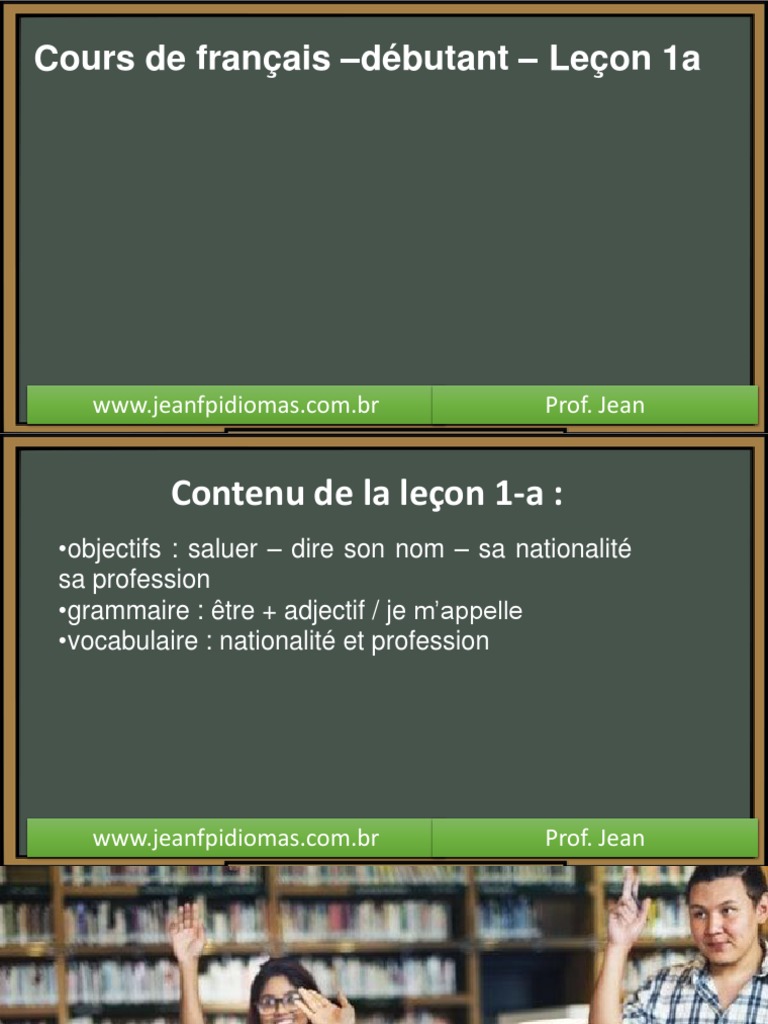 Cours de Français - Débutant - Leçon 1a | PDF | Nombre grammatical ...