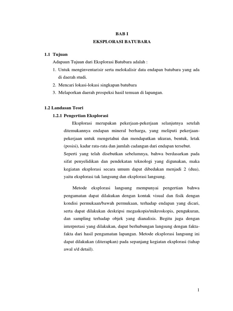 Eksplorasi Batubara: Metode dan Tahapan | PDF | Ilmu Sosial | Sains & Matematika