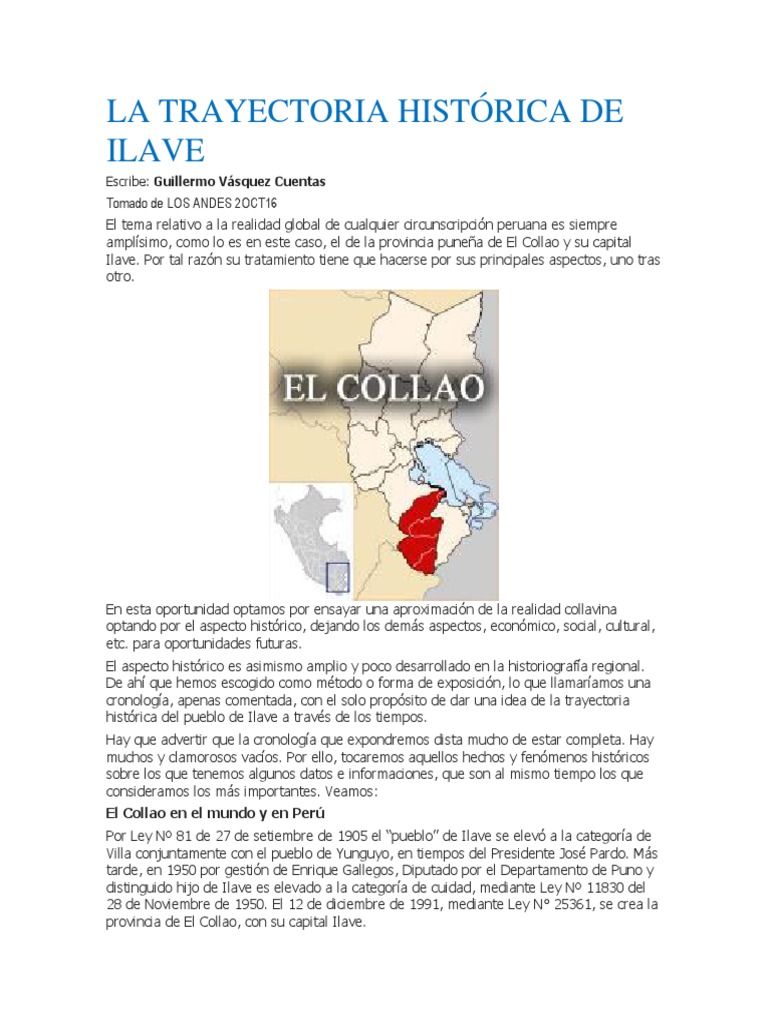 La trayectoria histórica de Ilave: desde los primeros pobladores hasta ...