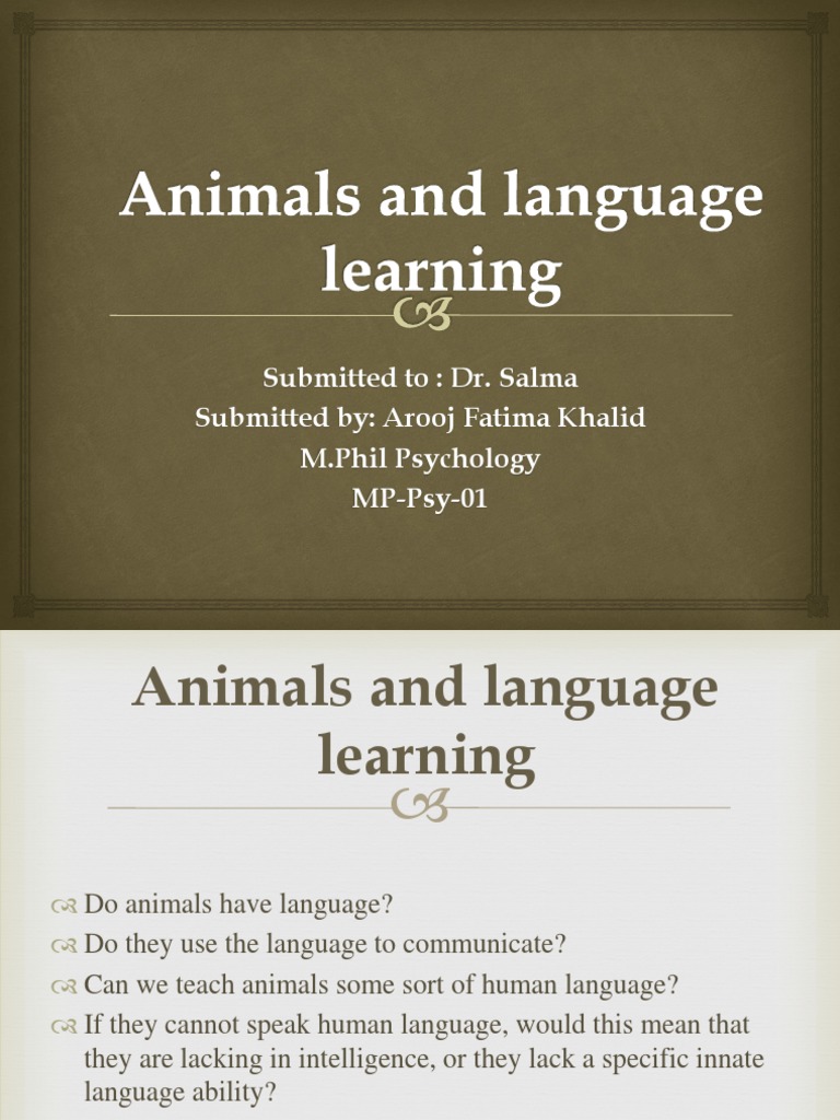 Animal Language Learning Insights | PDF | Semiotics | Neuropsychology
