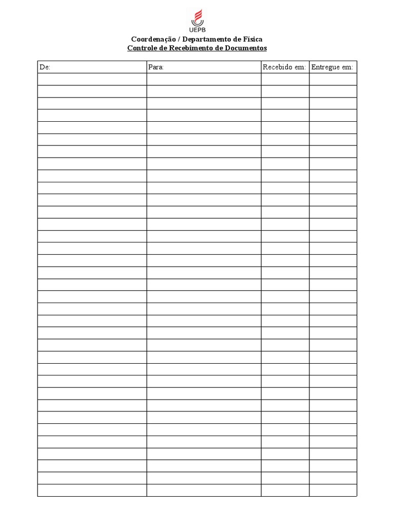 Controle de Recebimento de Documentos | PDF