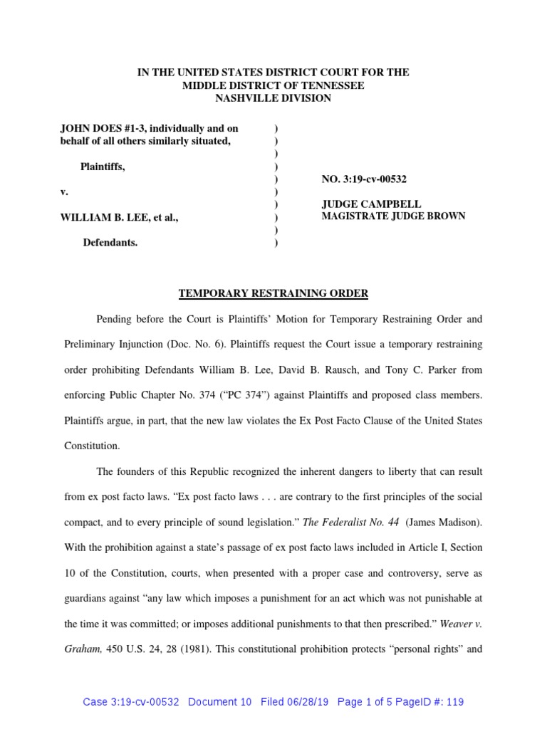 10 Temporary Restraining Order | PDF | Ex Post Facto Law | Injunction