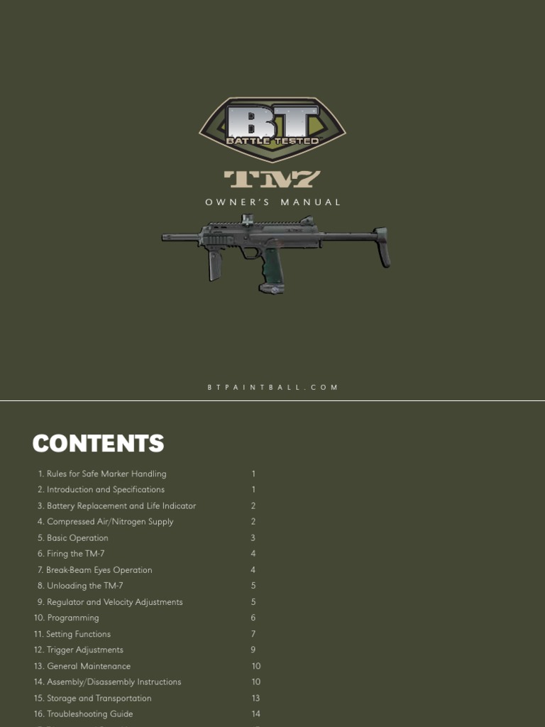 Empire BT TM-7 Manual | PDF | Projectile Weapons | Equipment
