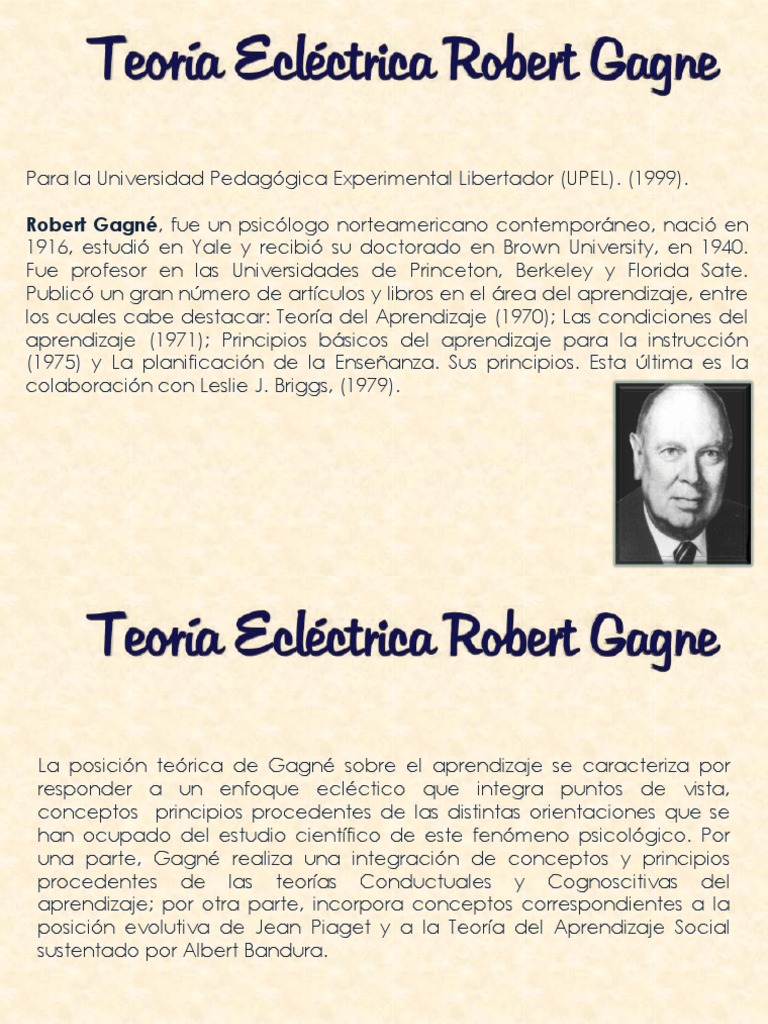 Teoría de Robert Gagne | PDF