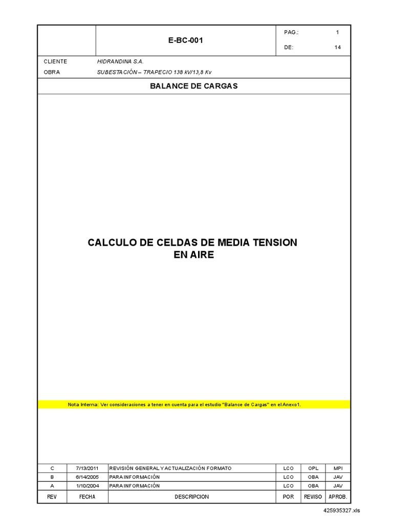 Calculo Celdas Mt-2016 Ok | PDF | Voltio | Transformador