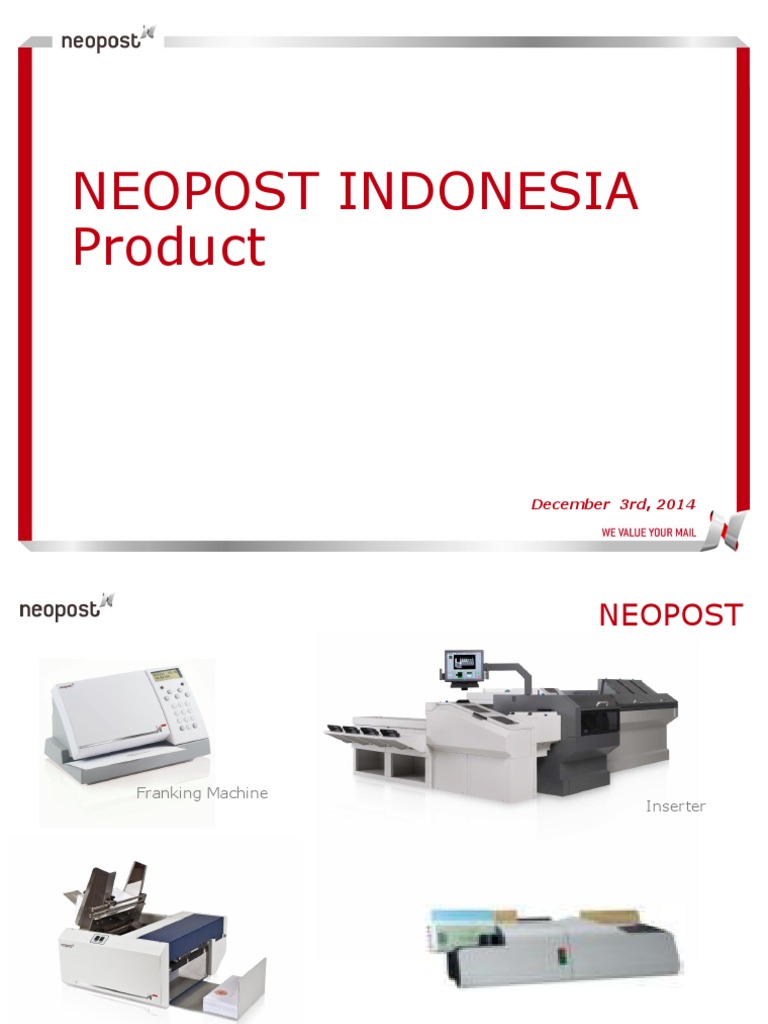 Neopost Indonesia Product: December 3rd, 2014 | PDF