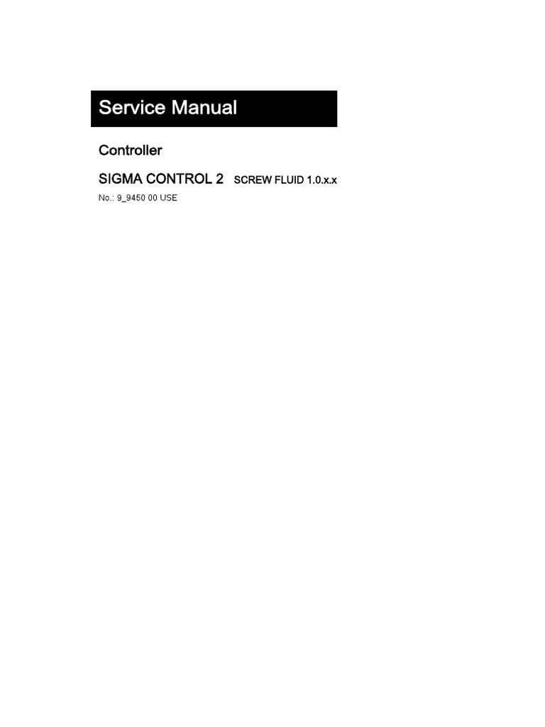 Service Manual New Sigma-Control 2 | PDF | Valve | Menu (Computing)