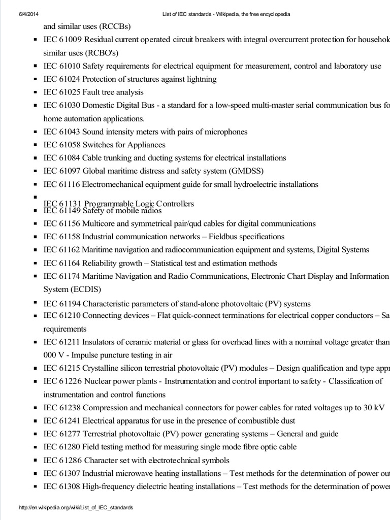 List Of Iec Standards , IEC Catalog – NJHW