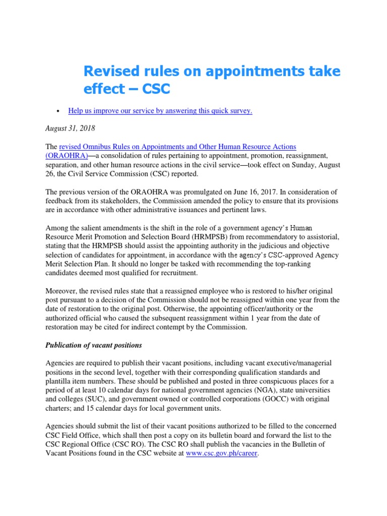 2018 ORA OHRA Revisions | PDF | Government Agencies | Government ...