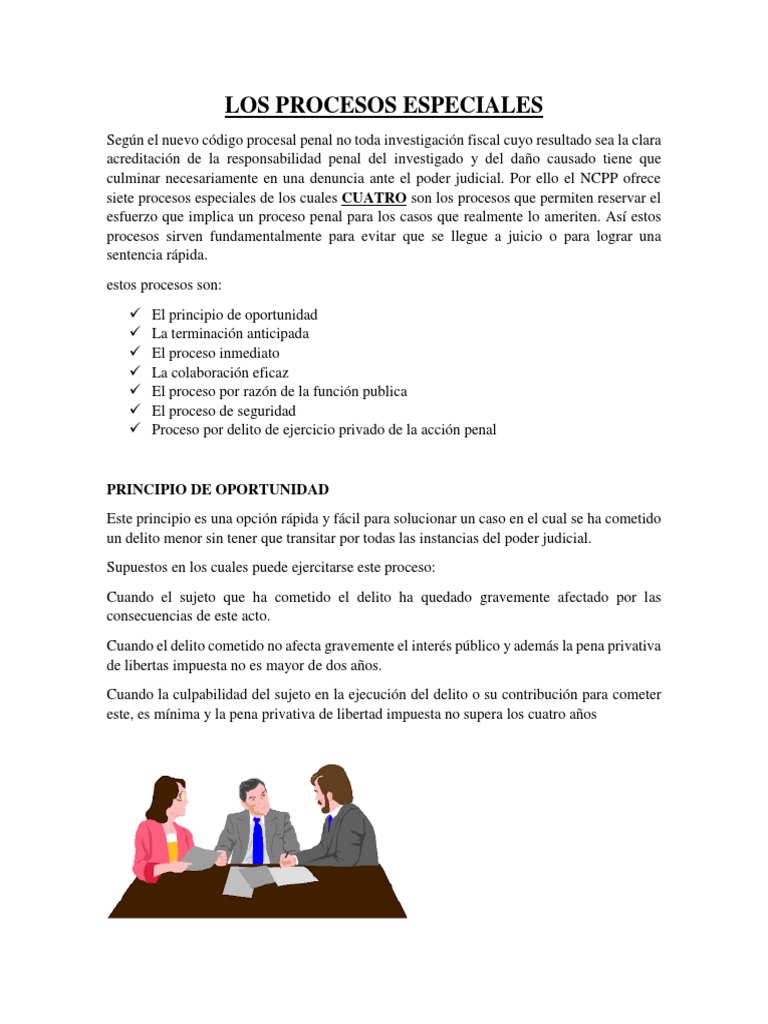 Los Procesos Especiales | PDF | Procedimiento Criminal | Derecho penal