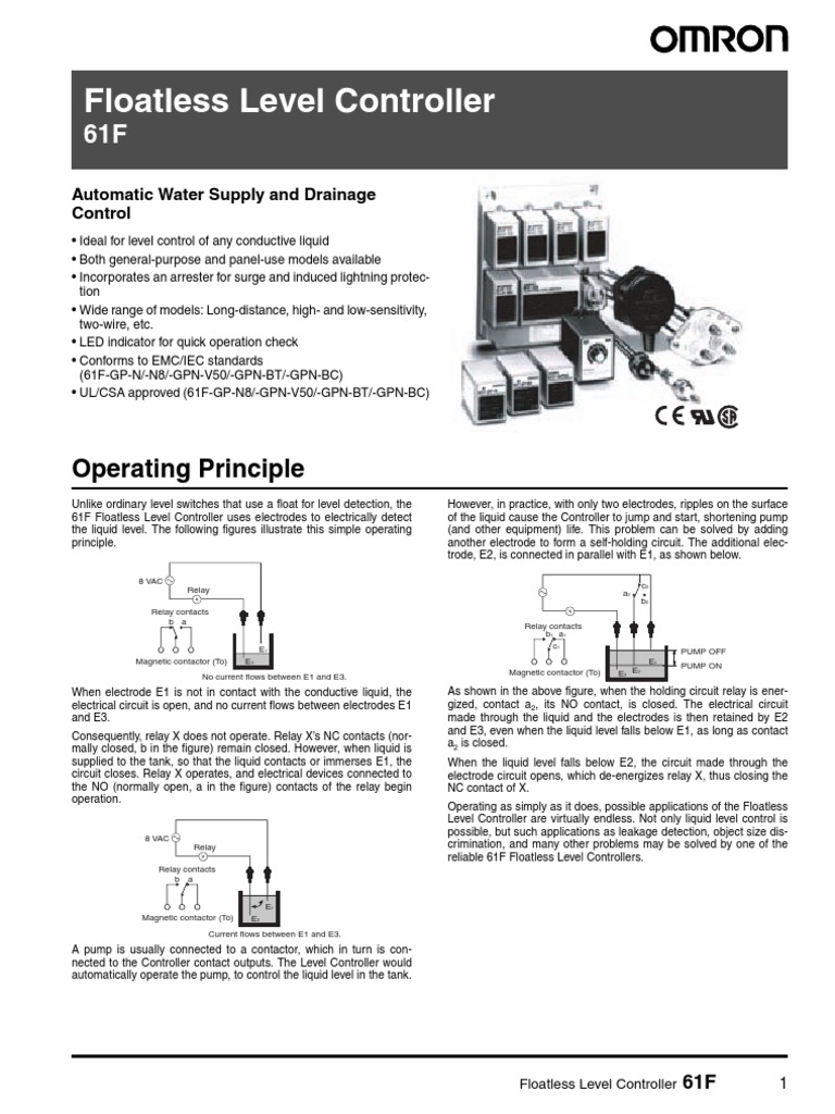 Omron Water Level Controller | PDF | Relay | Physical Quantities