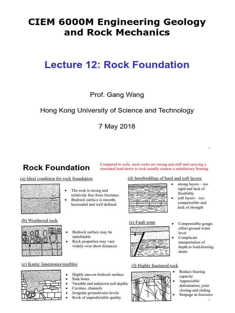 Rock Foundation Engineering Principles | PDF | Deep Foundation | Soil ...