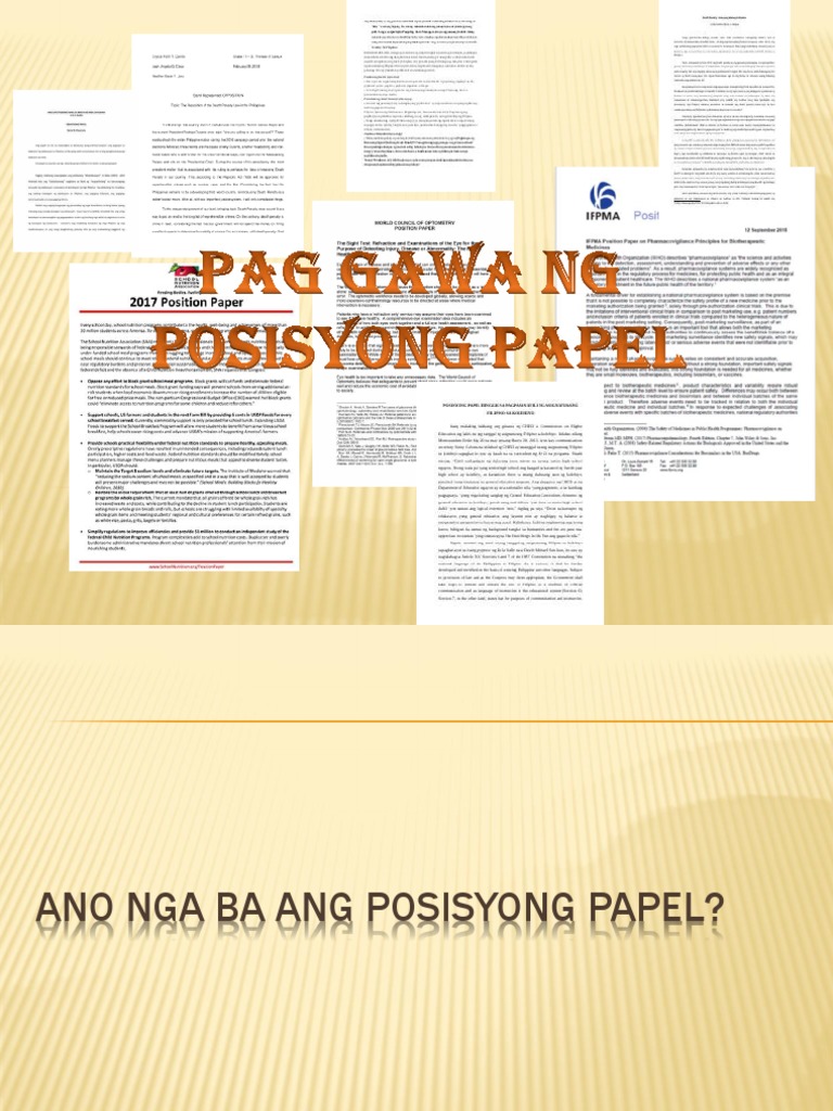 Pag Sulat NG Posisyong Papel | PDF