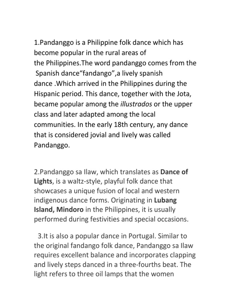 Pandanggo | Download Free PDF | Dances | Performing Arts
