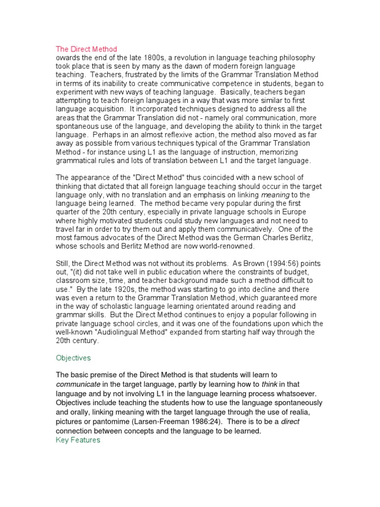 The Direct Method | PDF | Language Education | Second Language