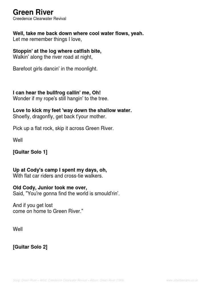 012 Green River - Creedence Clearwater Revival PDF | PDF | Rock Albums ...