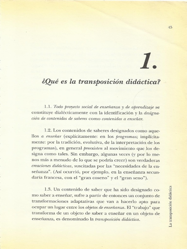 Chevallard - La Transposicion Didactica - Cap 1, 2 y 3 | PDF