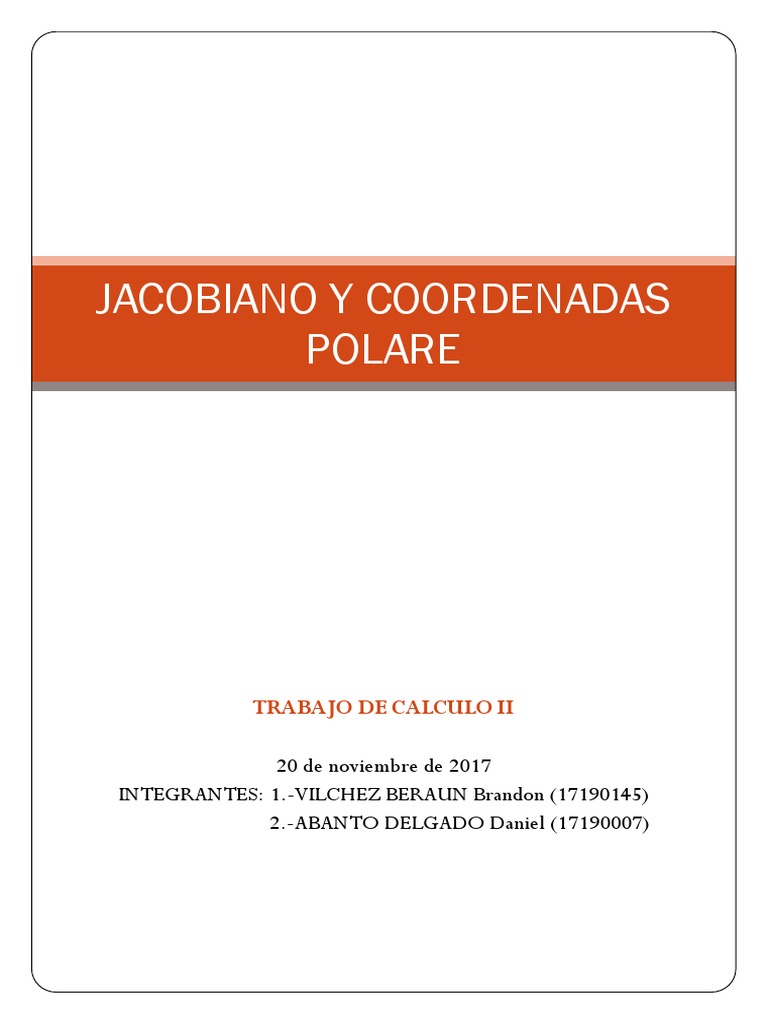 Jacobiano y Coordenadas Polares D | Descargar gratis PDF | Conceptos ...