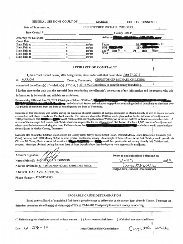 Christopher Michael Childers Affidavit | PDF