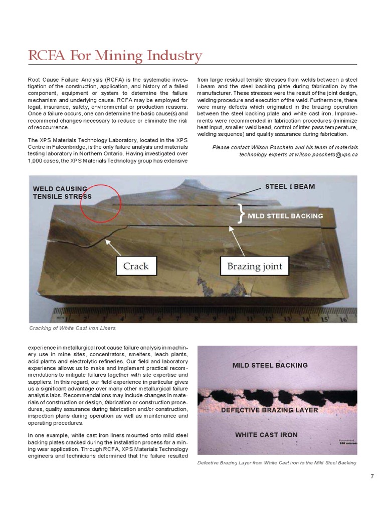 RCFA Mining Failures | PDF | Failure Analysis | Welding