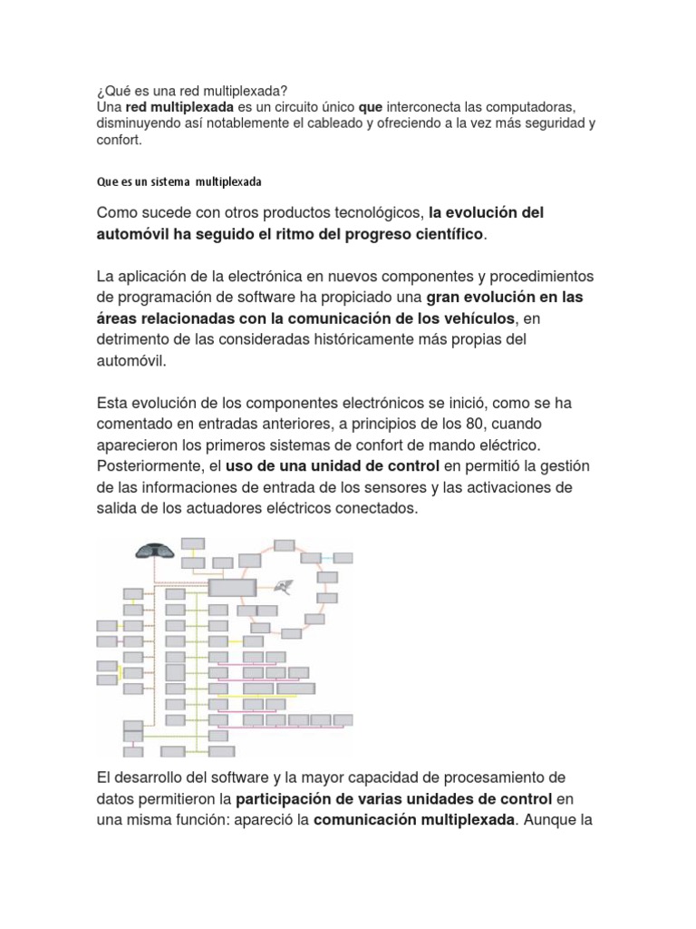 Red Multiplexada en Vehículos: Definición y Usos | PDF | Red de ...