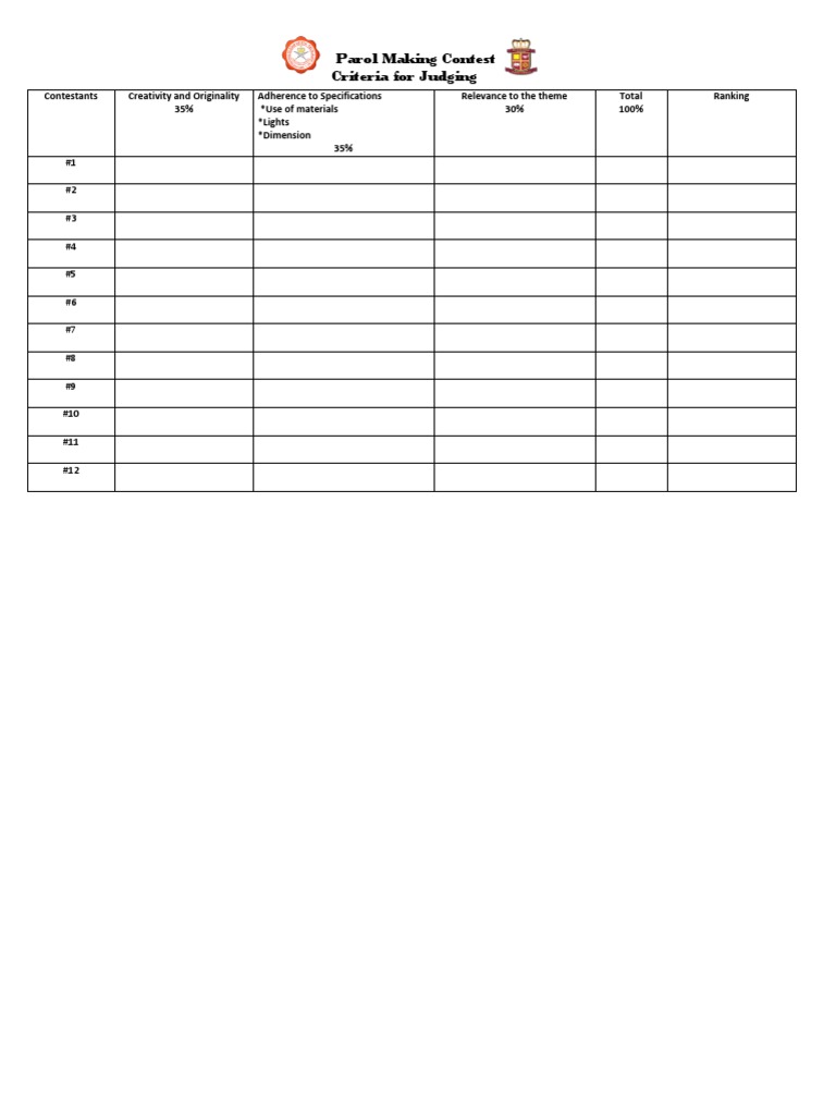 Parol Making Contest Criteria For Judging | PDF
