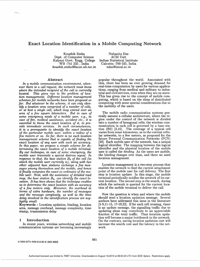 Exact Location Identification | PDF | Digital Technology | Wireless