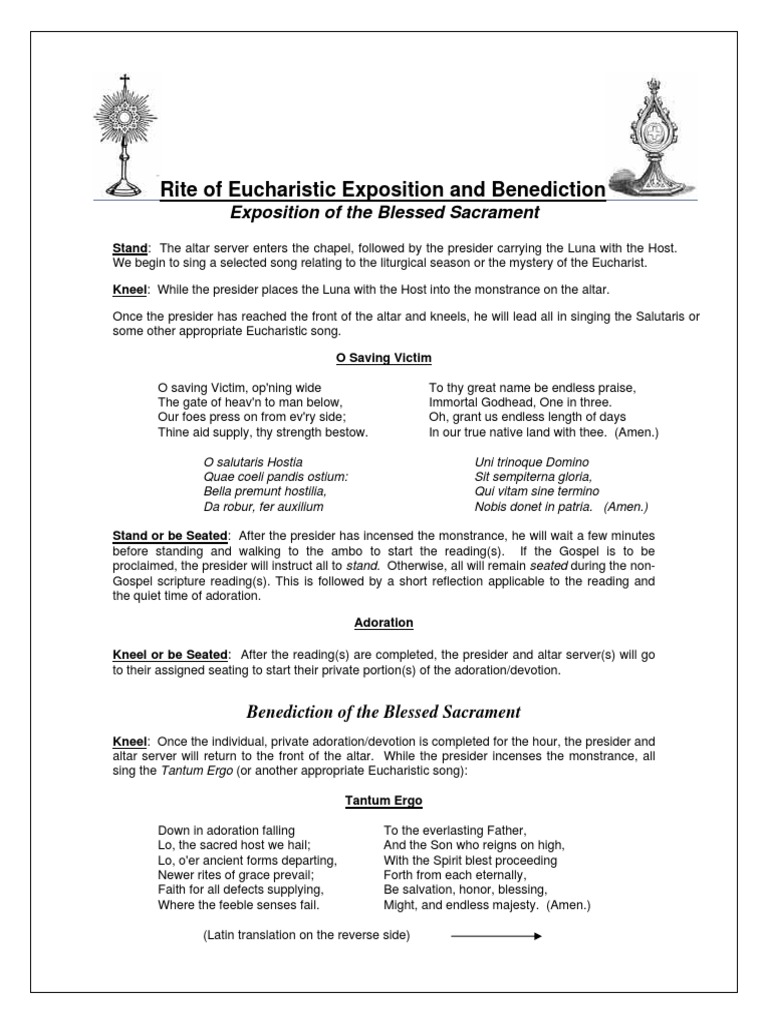 Rite of Eucharistic Exposition and Benediction | Download Free PDF ...